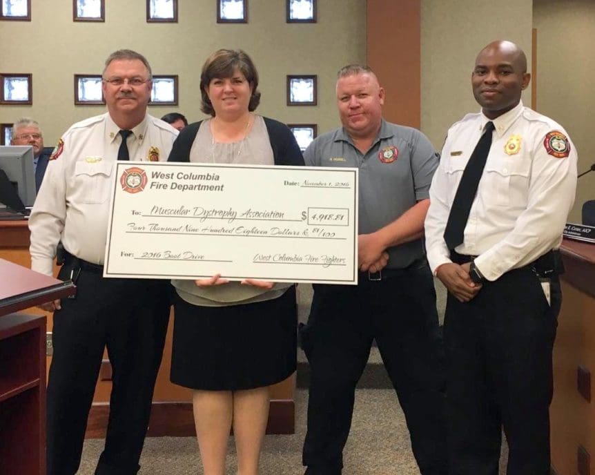 West Columbia Fire Department presents check from Muscular Dystrophy ...