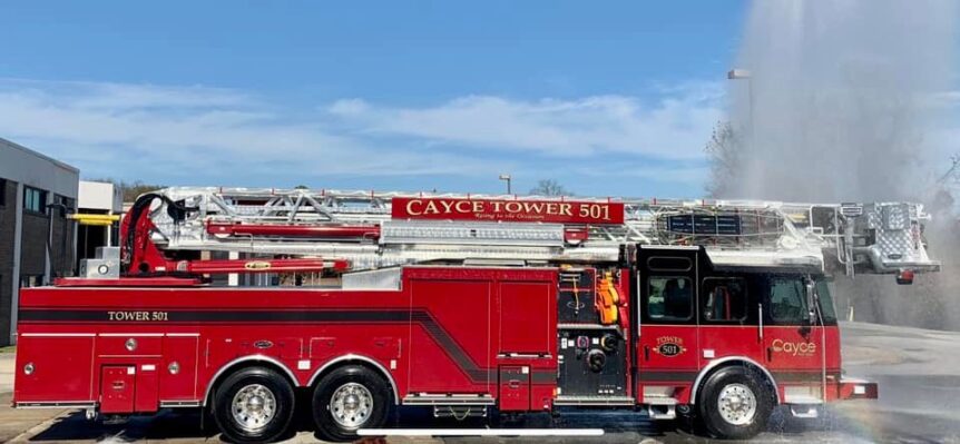 Cayce Fire Department holds Washdown Ceremony for new ladder fire truck ...