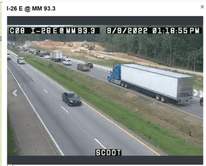 I-26 west bound is partially blocked after raised dump truck hits ...