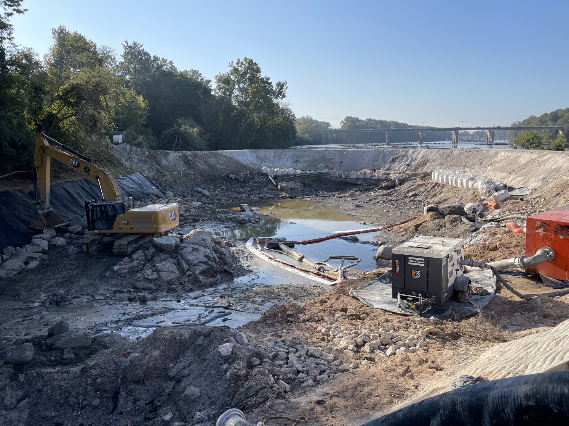 Tar-like material removed from Area 2 Cofferdam on Congaree River ...