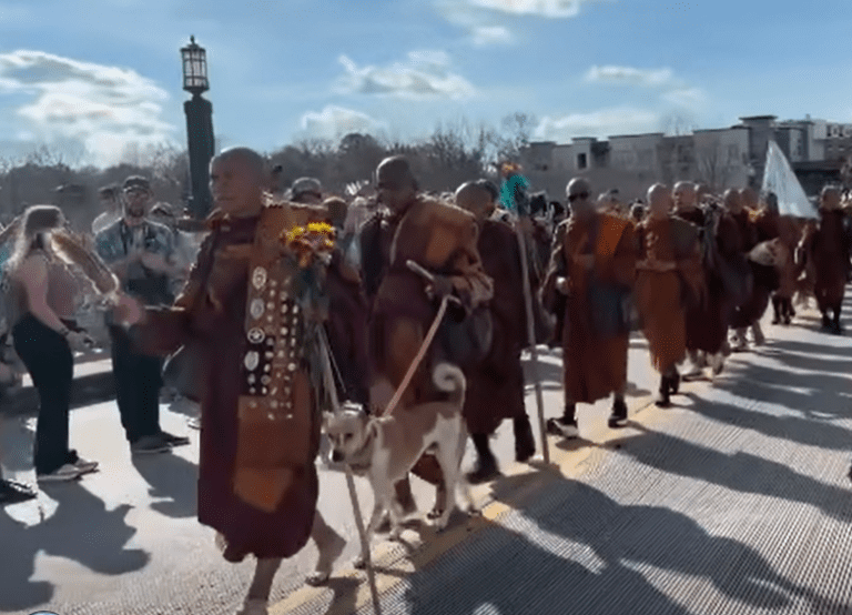 Buddhist Monks Walk for Peace through West Columbia and Lexington ...